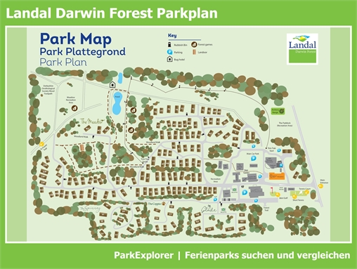 Darwin Forest Karte mit allen Ferienhäusern und Einrichtungen ...